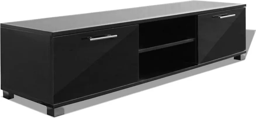 TV stolek černý s vysokým leskem 120 x 40,5 x 35 cm 243042
