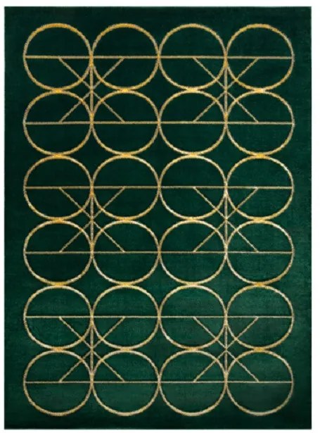 Dywany Łuszczów, Kusový koberec Emerald 1010 green and gold, 140x190, zelená, kancelář
