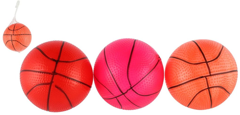 Míček basketbal guma 8,5cm mix barev v síťce (1 ks)