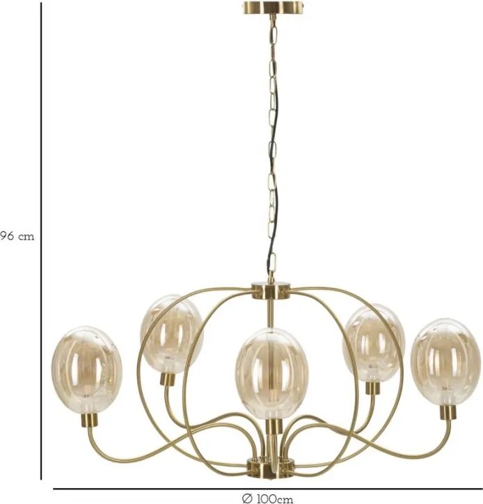 Designové závěsné svítidlo Nahimana 100 cm zlaté