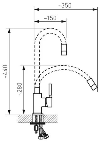 Novaservis Dřezová flexi baterie, černá mat 70710,5