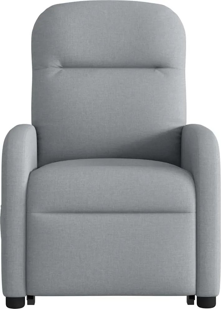 Zvedací masážní polohovací křeslo světle šedé textil 3302982