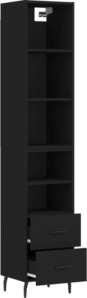 vidaXL Skříň highboard 34,5 x 34 x 180 cm kompozitní dřevo [3189782] Barva: bílá s vysokým leskem
