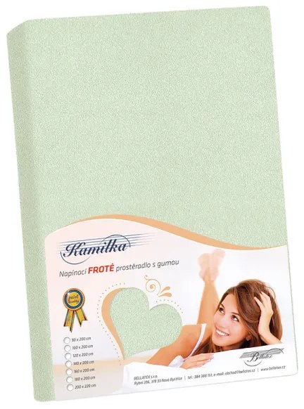 Bellatex Prostěradlo froté zelená šalvějová rozměr 90x200 cm