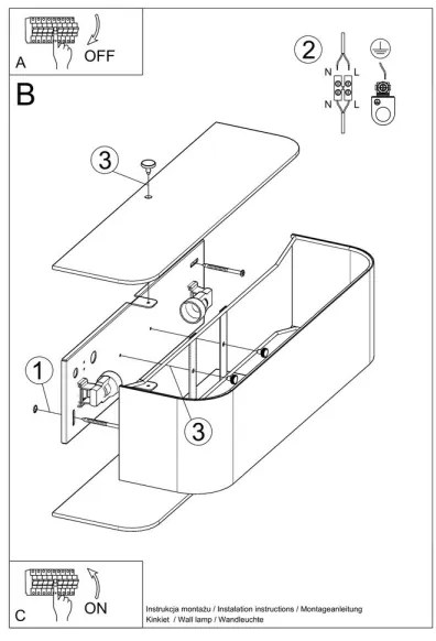 Sollux SL.0777 - Nástěnné svítidlo LOKKO 2xE14/60W/230V bílá