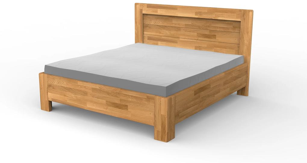 Masivní postel ROYAL - Solwo Design Dřevo a odstín oleje: BUK Cink - Olej odstín BO106, Rozměr spací plochy: 140x200