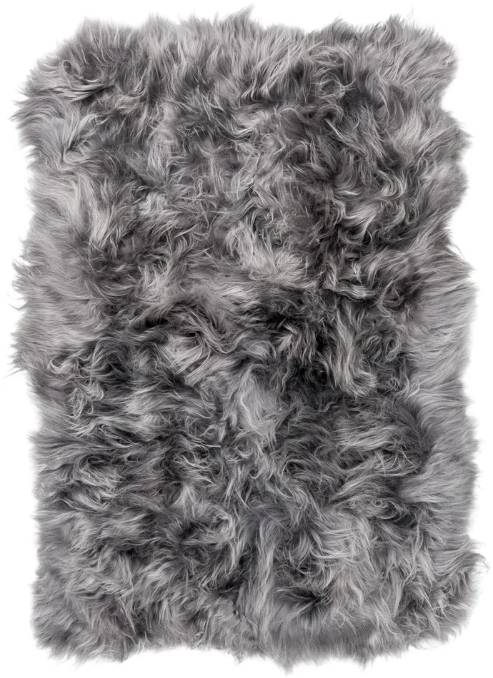Přehoz přes postel/předložka šedá ovčí kůže z Islandské ovce - 130*200cm