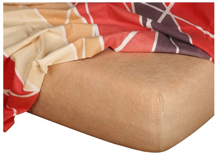 DADKA Froté prostěradlo světle hnědé Rozměr 140x220x20