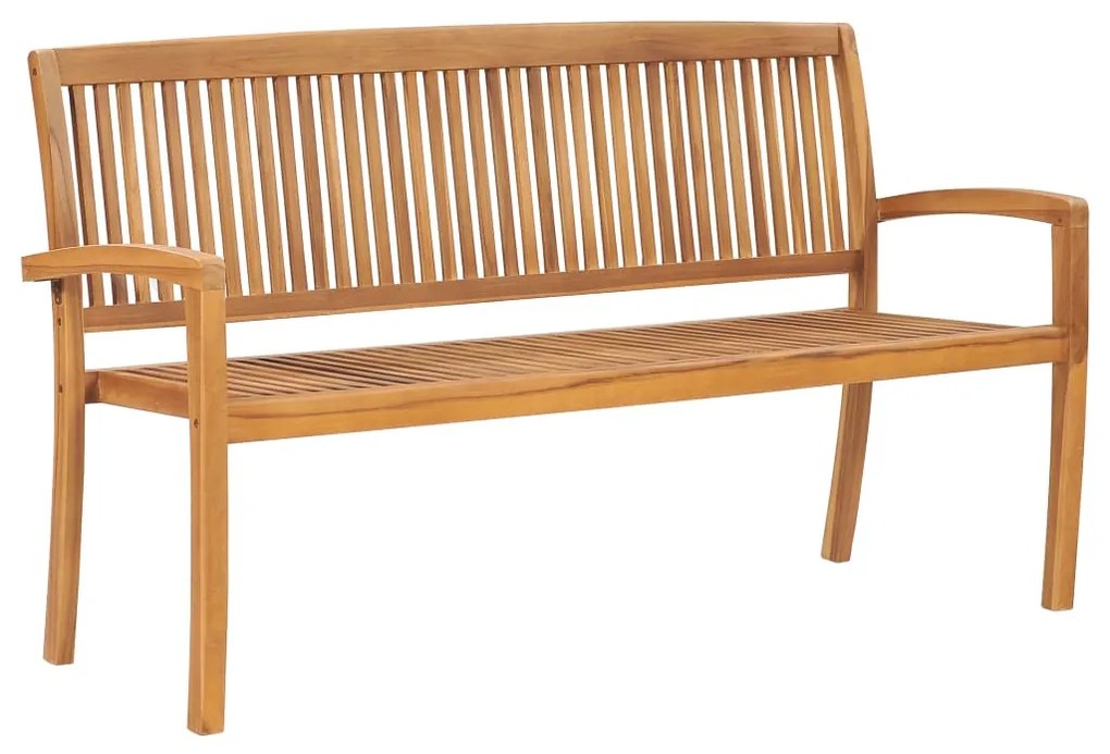 Stohovatelná zahradní lavice s poduškou 159 cm masivní teak,  3063310