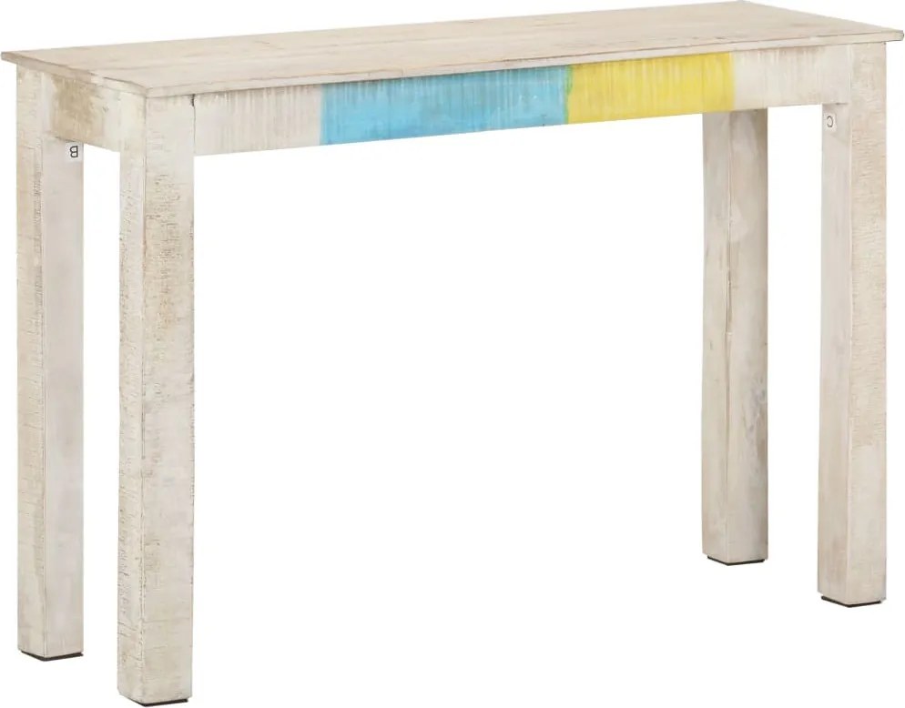 vidaXL Konzolový stolek bílý 115 x 35 x 77 cm hrubé mangovníkové dřevo [323556]