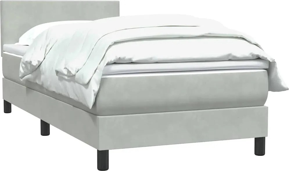 Box Spring Postel s matrací Světle šedá 90x220 cm Samet 3316047