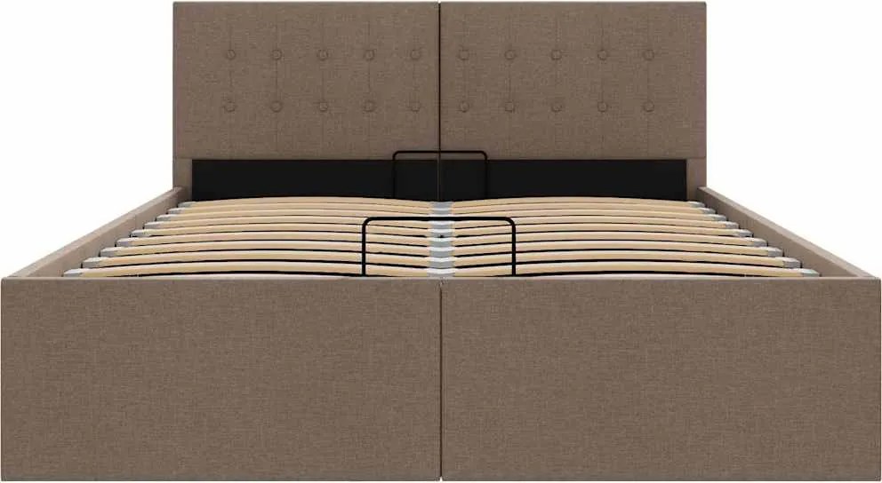 Rám postele s úložným prostorem taupe textil 120 x 200 cm 285596