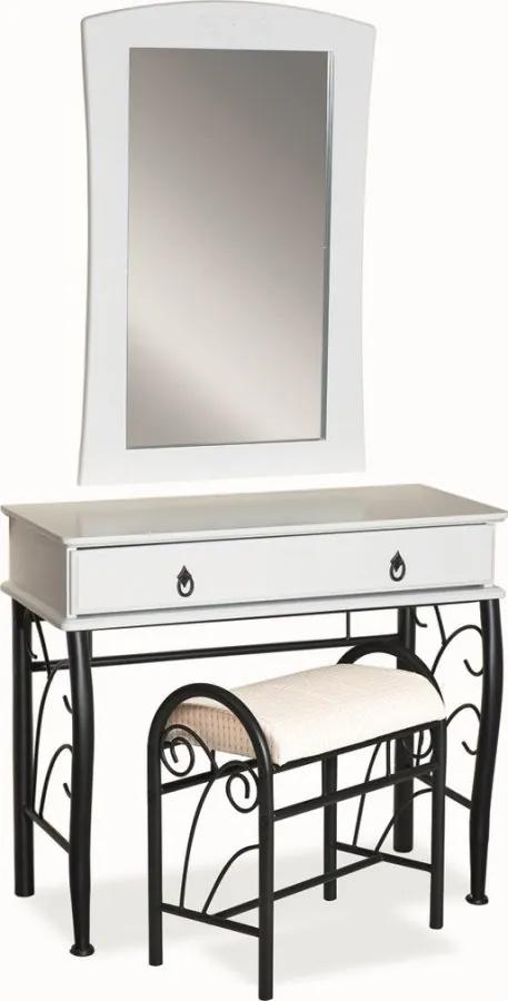 Casarredo Toaletní stolek 1102 se zrcadlem bílá/černá
