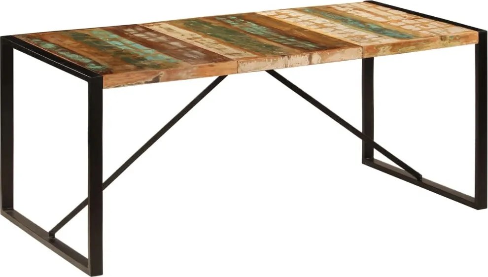 vidaXL Jídelní stůl 180 x 90 x 75 cm masivní recyklované dřevo [247415] Barva: Černá