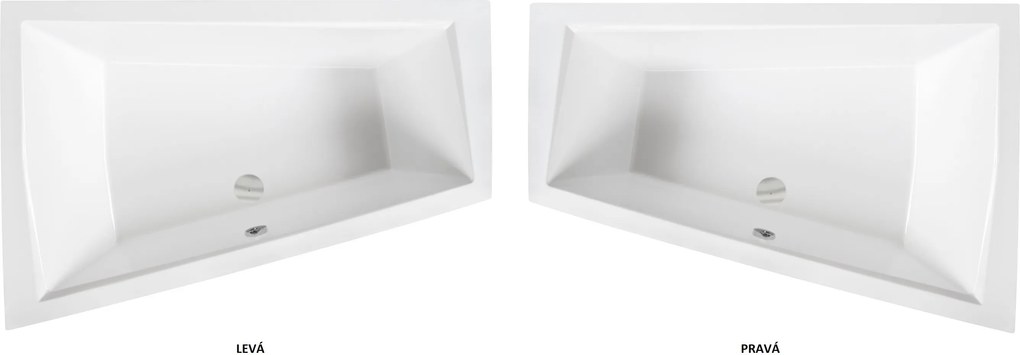 Besco Intima Duo asymetrická vana 170 x 125 cm pravá bílá VANINTID17P