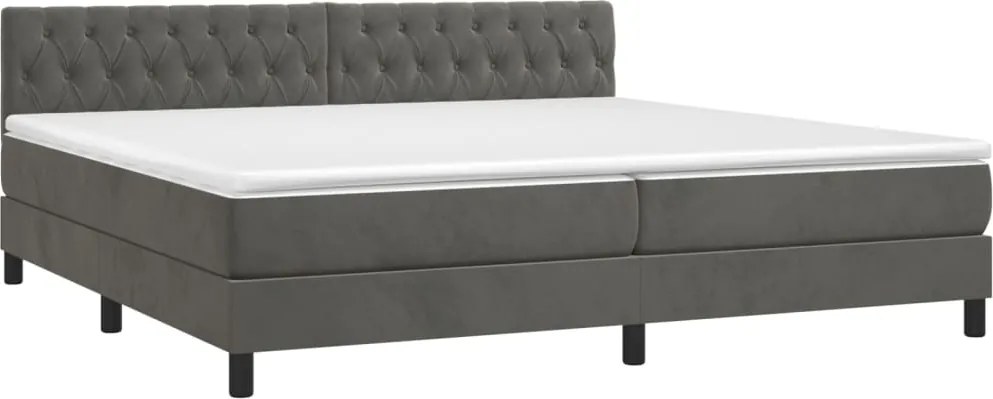 Box spring postel s matrací tmavě šedá 200x200 cm samet 3141504