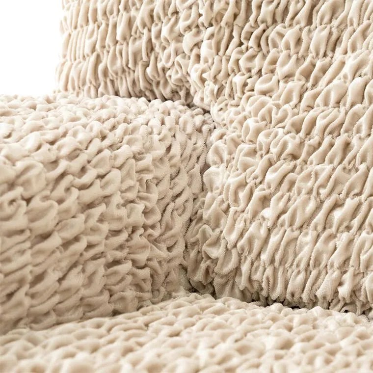 Bielastické potahy VELVET béžové křeslo (š. 60 - 110 cm)
