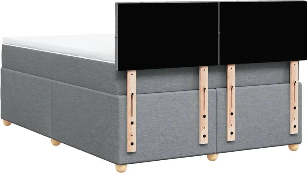 Box spring postel s matrací světle šedá 140 x 190 cm textil 3286675