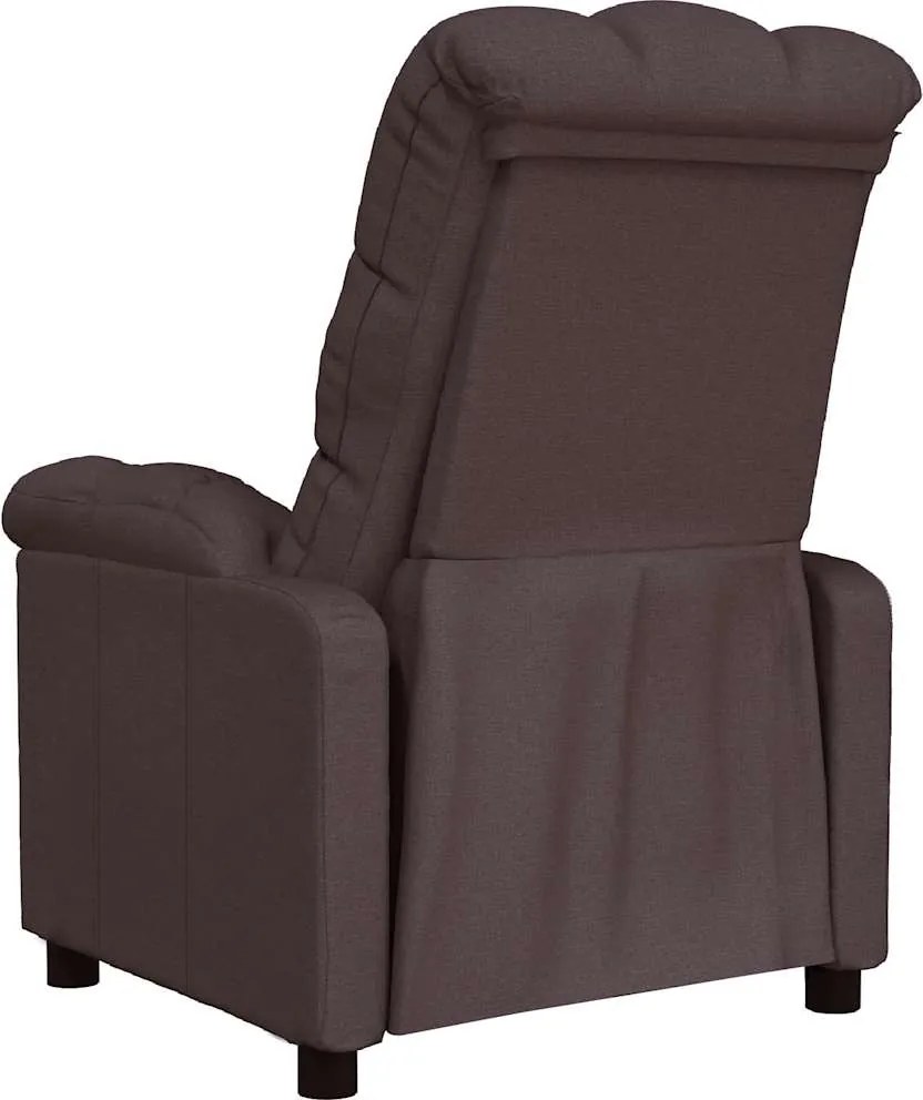 Polohovací křeslo tmavě hnědé textil 289801