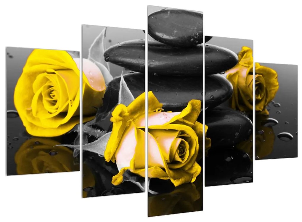Obraz žlutých růží (150x105 cm)