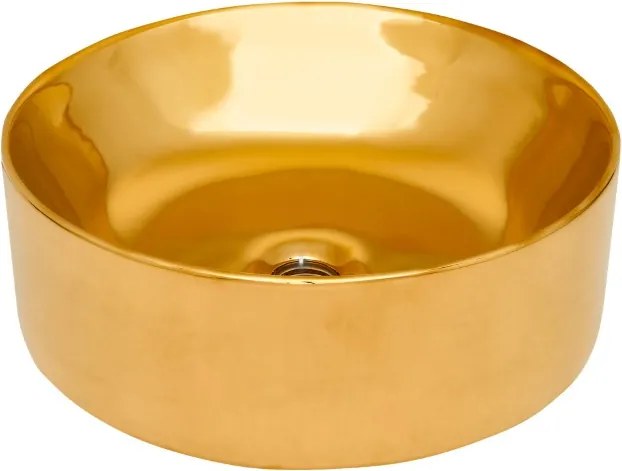 Invena Kos, keramické umyvadlo na desku 415x415x135 mm, zlatá lesklá, INV-CE-38-009-C