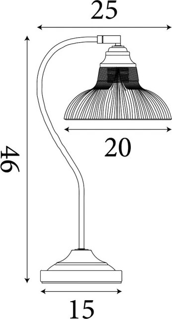 Searchlight EU7180SS Stylová stolní lampa BISTRO žebrované sklo