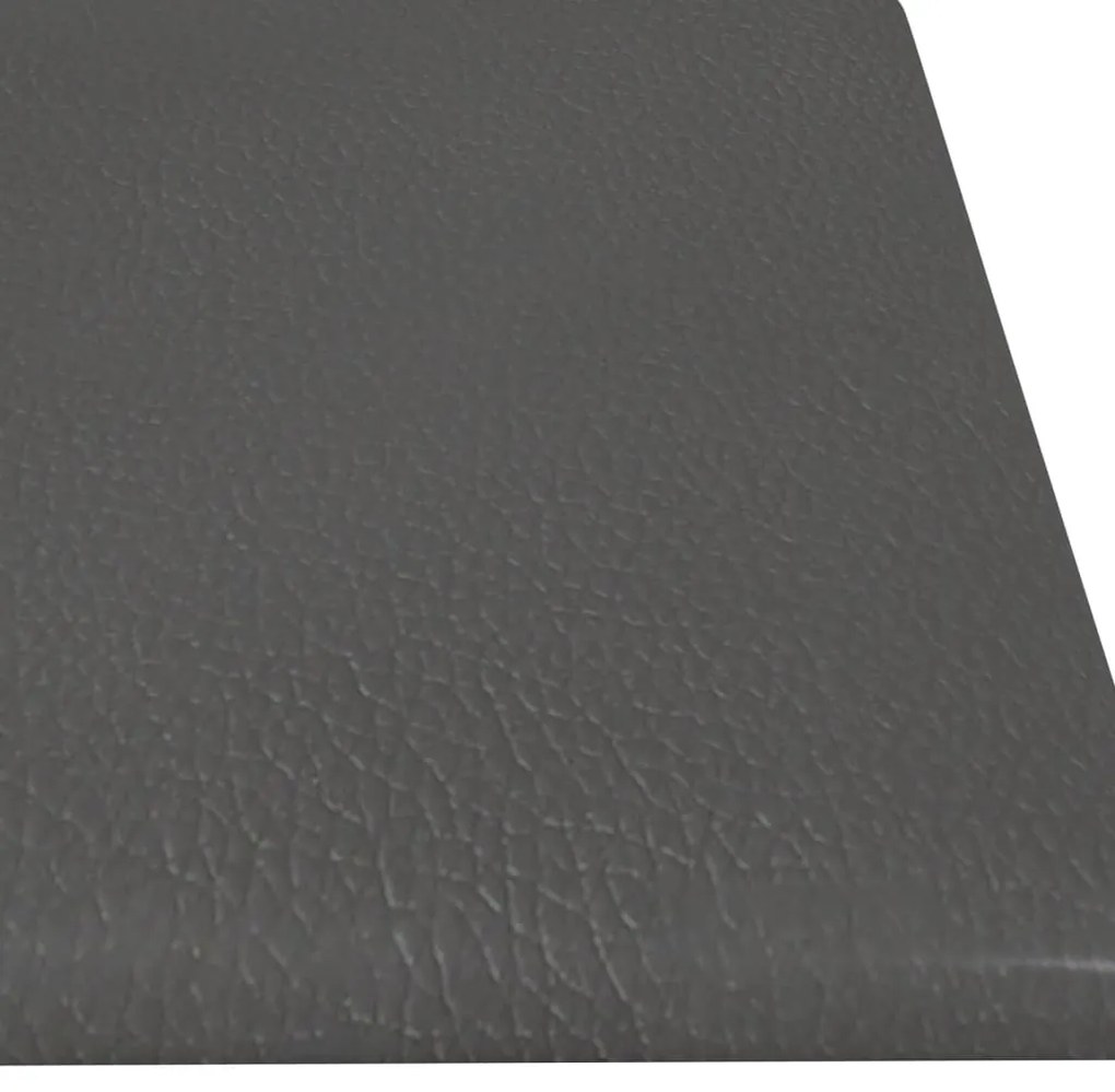 Nástěnné panely 12 ks šedé 60 x 15 cm umělá kůže 1,08 m² - Default Title