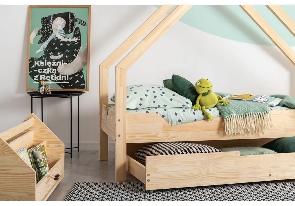 Adeko Dětská postel domeček Loca A Velikost postele: 140x70 cm Barva: dekor přírodní dřevo přírodní