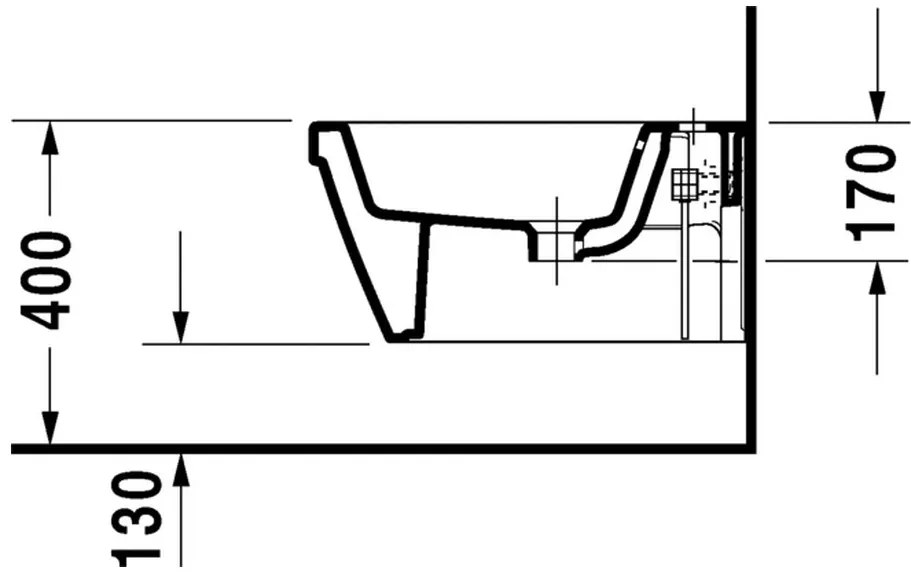 Duravit 2nd floor - závěsný bidet 37x54 cm 2254150000