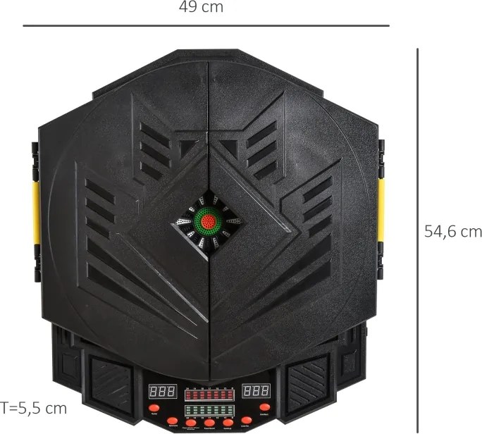 Elektronický terč na šipky s LED displejem vč. 12 šipek, 49 x 55 cm B8-0006