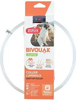 Zolux S.A.S. Obojek LED transparent BIVOUAK 30-60cm USB modrá Zolux