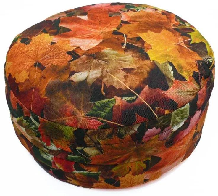 S radostí - vlastní výroba Meditační polštář Podzimní listí Velikost: ∅30 x v18 cm