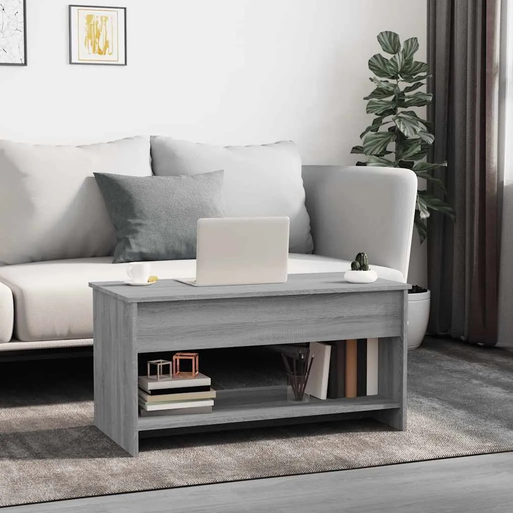 vidaXL Konferenční stolek 102 x 50 x 52,5 cm kompozitní dřevo [809647] Barva: bílá s vysokým leskem