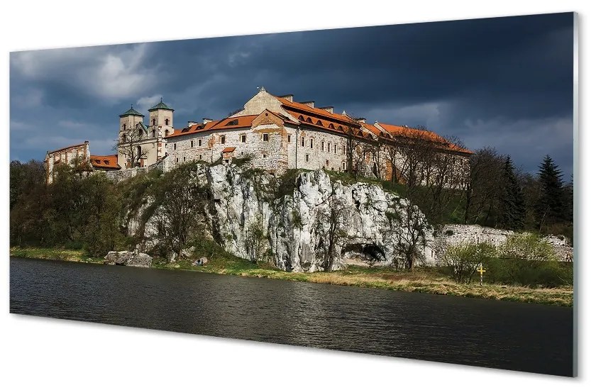 Obraz na skle Krakow castle River 125x50 cm