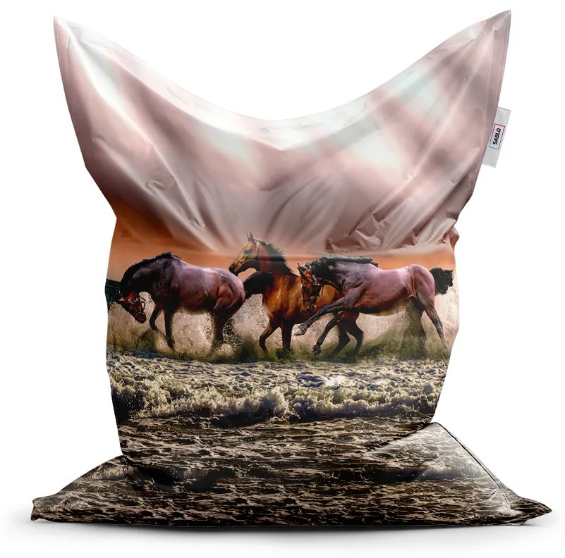 Sablio Sedací vak Classic Koně ve vodě - 200x140 cm