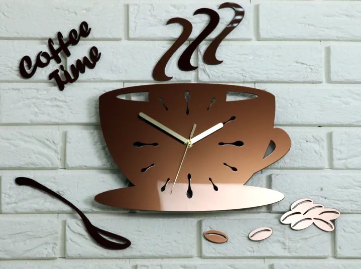 M.Clock Nástěnné akrylové 3D kuchyňské hodiny 64x43cm různé barvy Barva: černé