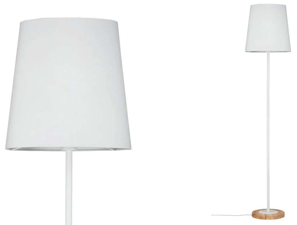 Paulmann 79634 Neordic Stellan, stojací lampička ze dřeva, kovu a bílé látky, 1x20W LED E27, výška 161cm