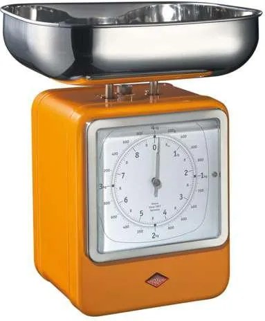 Wesco kuchyňské váhy s hodinami, oranžové