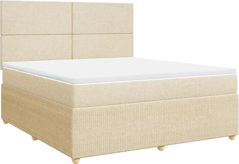 Box spring postel s matrací krémová 180x200 cm textil 3294433