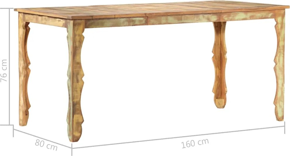 Jídelní stůl 160 x 80 x 76 cm masivní recyklované dřevo 286490