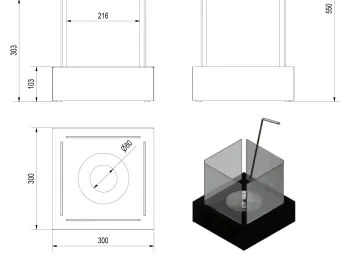 Kratki TANGO3/BIALY/TUV - BIO krb TANGO3 30,3x30 cm 1kW bílá