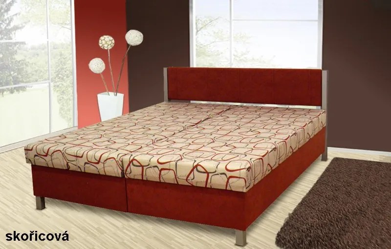 Manželská postel s úložným prostorem Sofie Barva: skořicová