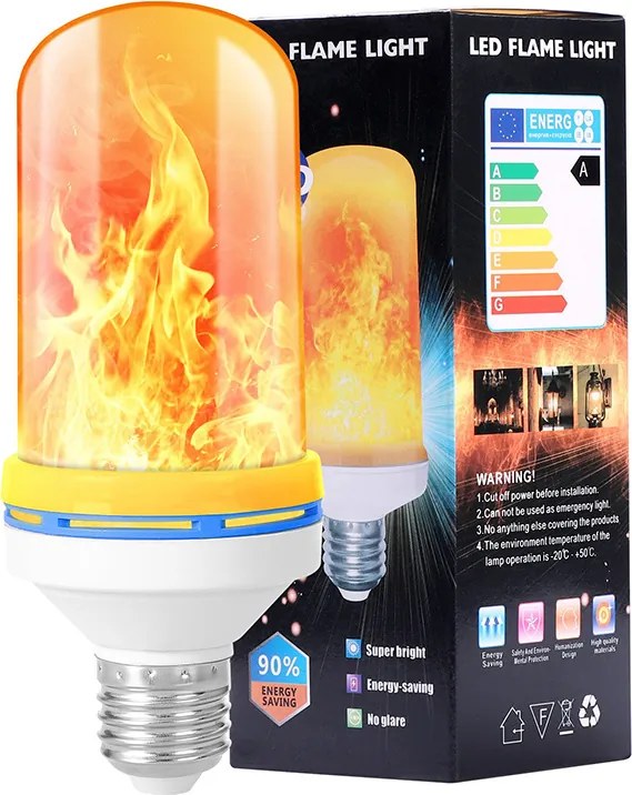 Verk Group Imitace živého plamene led žárovky e27 9w dekorativní