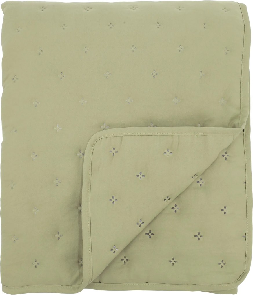 Měkká zelená prošívaná deka / přehoz Aix Soft – 180*130 cm