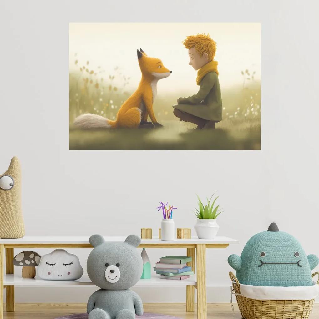 Plakát - Malý princ a liška v hlubokém propojení FeelHappy.cz Velikost plakátu: A2 (42 x 59,7 cm)