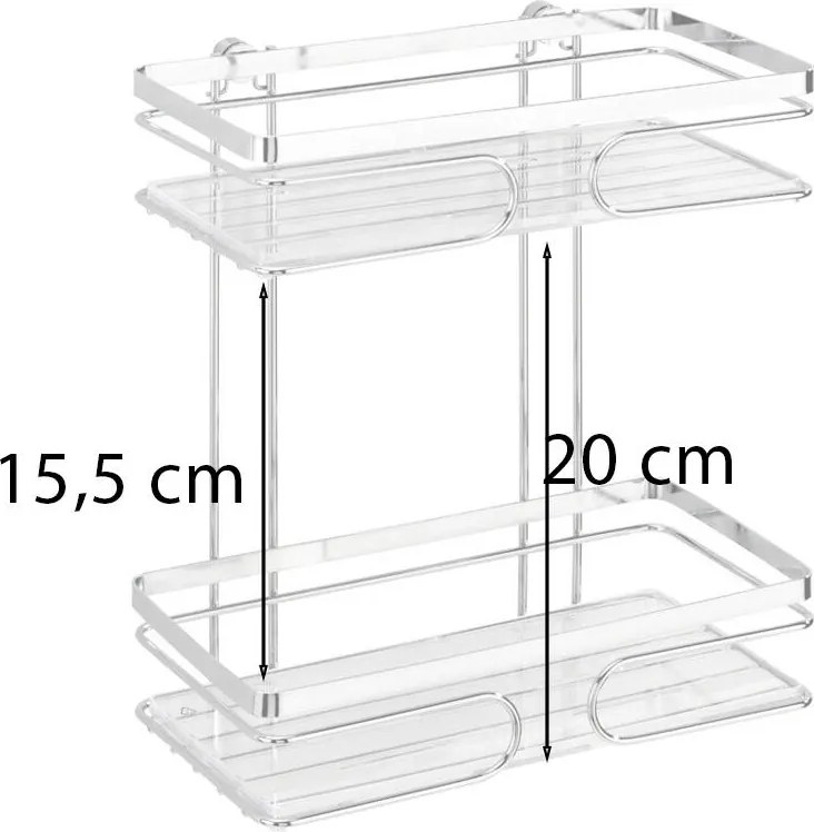 Koupelnová polička PREMIUM, 2 úrovně, nerezová ocel,WENKO