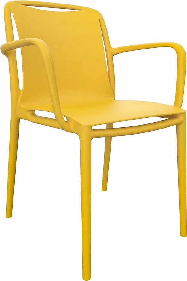 Kvalitní židle křeslo VELAIR žlutá giallo | pro venkovní i vnitřní použití | plastová | stohovatelná | NOSNOST 130 kg | VYROBENO v ITÁLII
