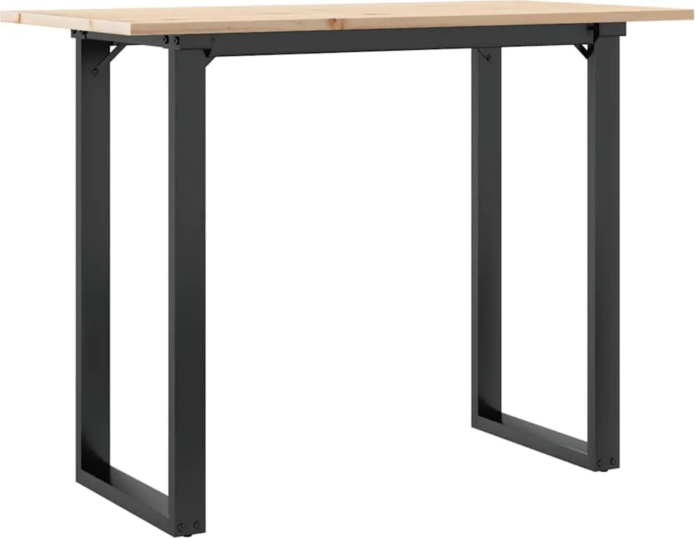 Jídelní stůl s O rámem 100 x 50 x 75 cm borové dřevo a ocel 3282675