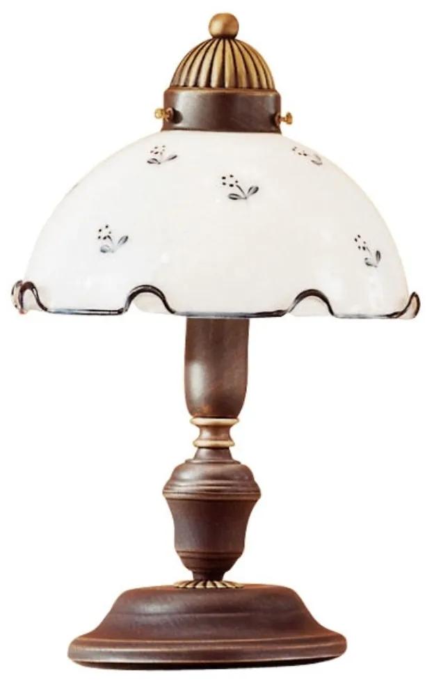 NONNA stolní lampa, květina zelená, antická mosaz, výška 32 cm | BIANO