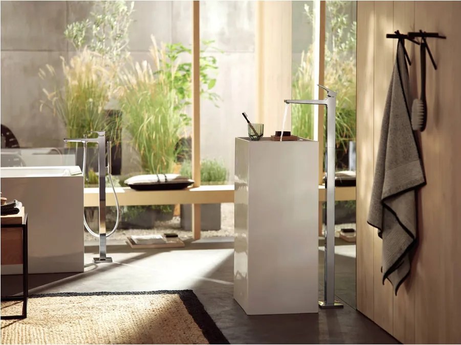 Hansgrohe Metropol, vanová baterie na podlahu, kartáčovaná černá chromová, 32532340